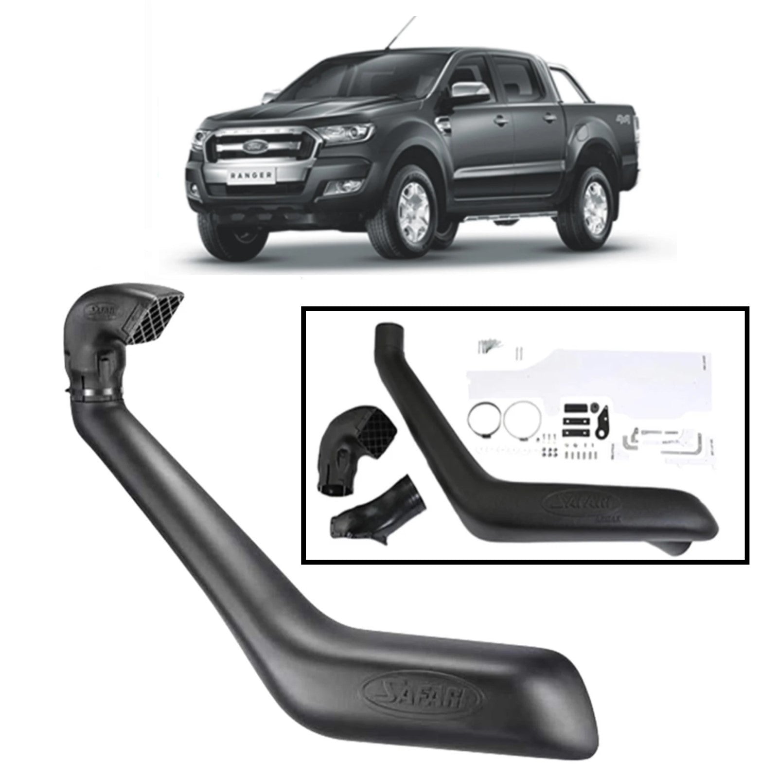 Safari Snorkel V-Spec Ford Everest (07/2015 - on), Ford Ranger (10/201 ...